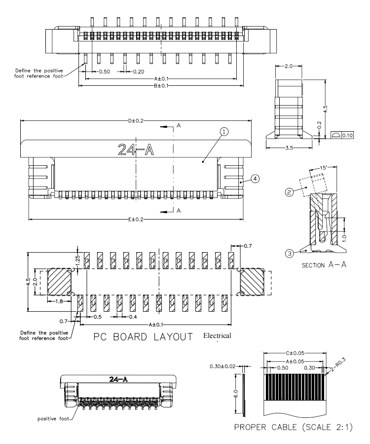 0 5mm Pitch Fpc Connector Vertical Smt Type 10p Fpc Connector